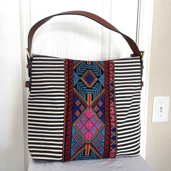 Aztec Embroidery | Bags | Aztec Embroidery Shoulder Bag Ember Hobo Bag ...
